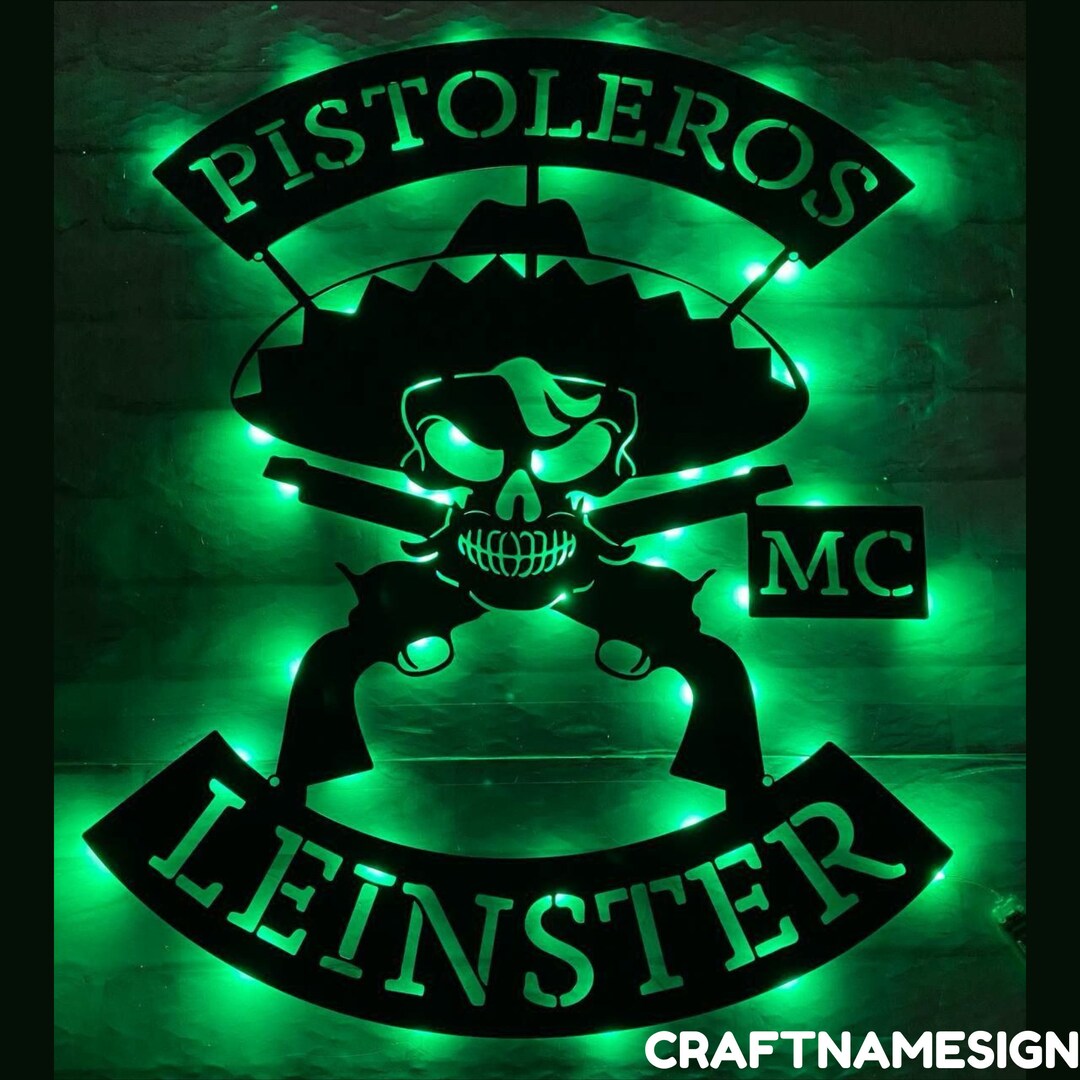 Custom Gunfighter Metal Wall Art LED Light, Personalized Gunfighter ...