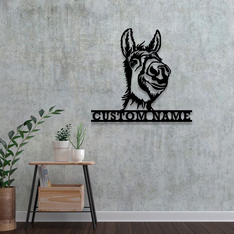 Custom Funny Donkey Farmhouse Metal Wall Art LED Light - Etsy