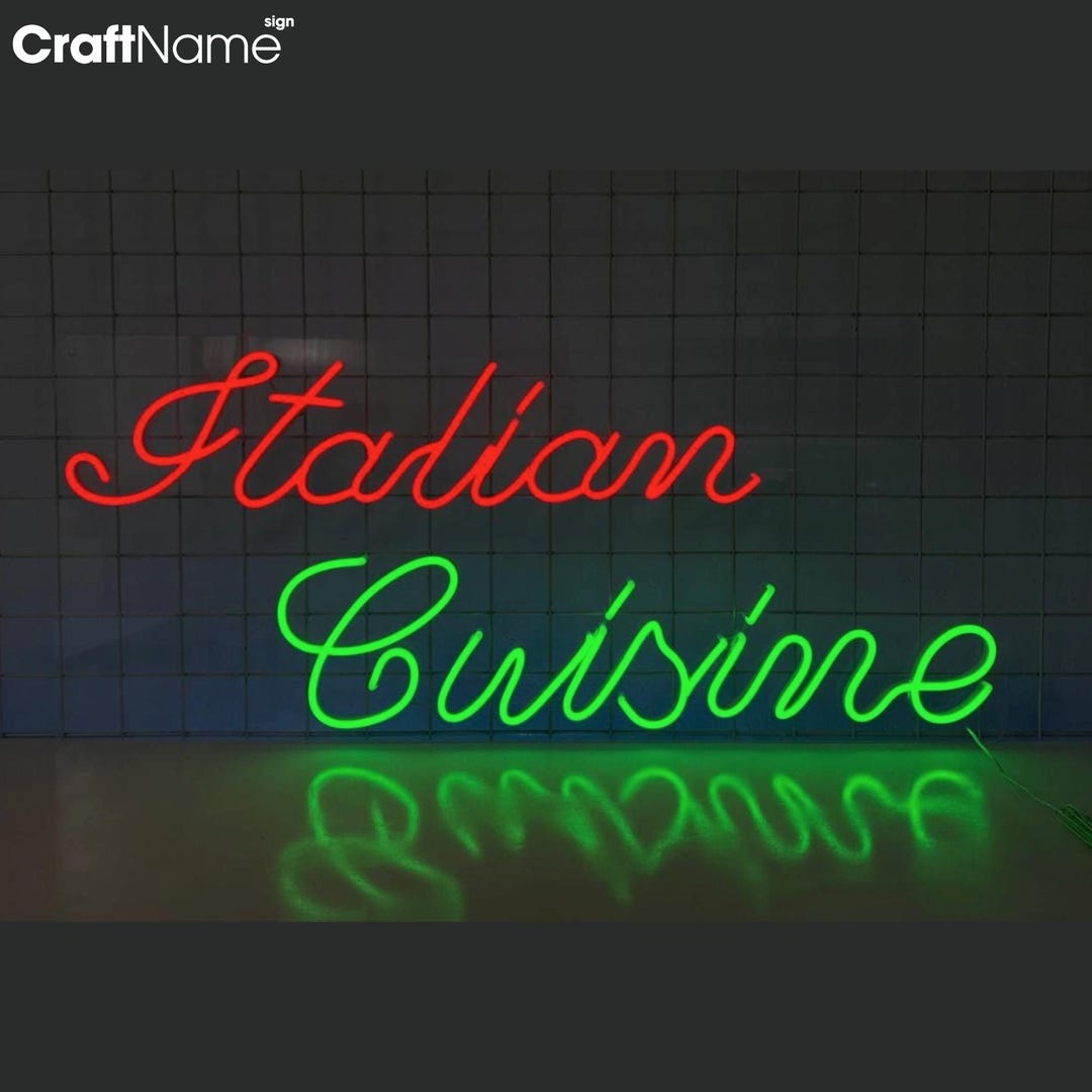 Italian Cuisine Neon Sign, Italian Restaurant Led Sign, Italian ...