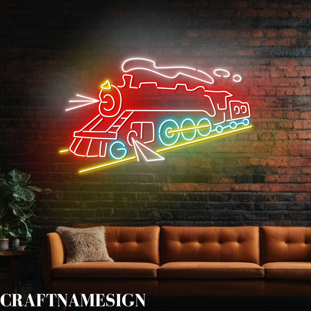 Train Neon Sign, Train Led Sign for Train Station Decor, Custom Neon ...
