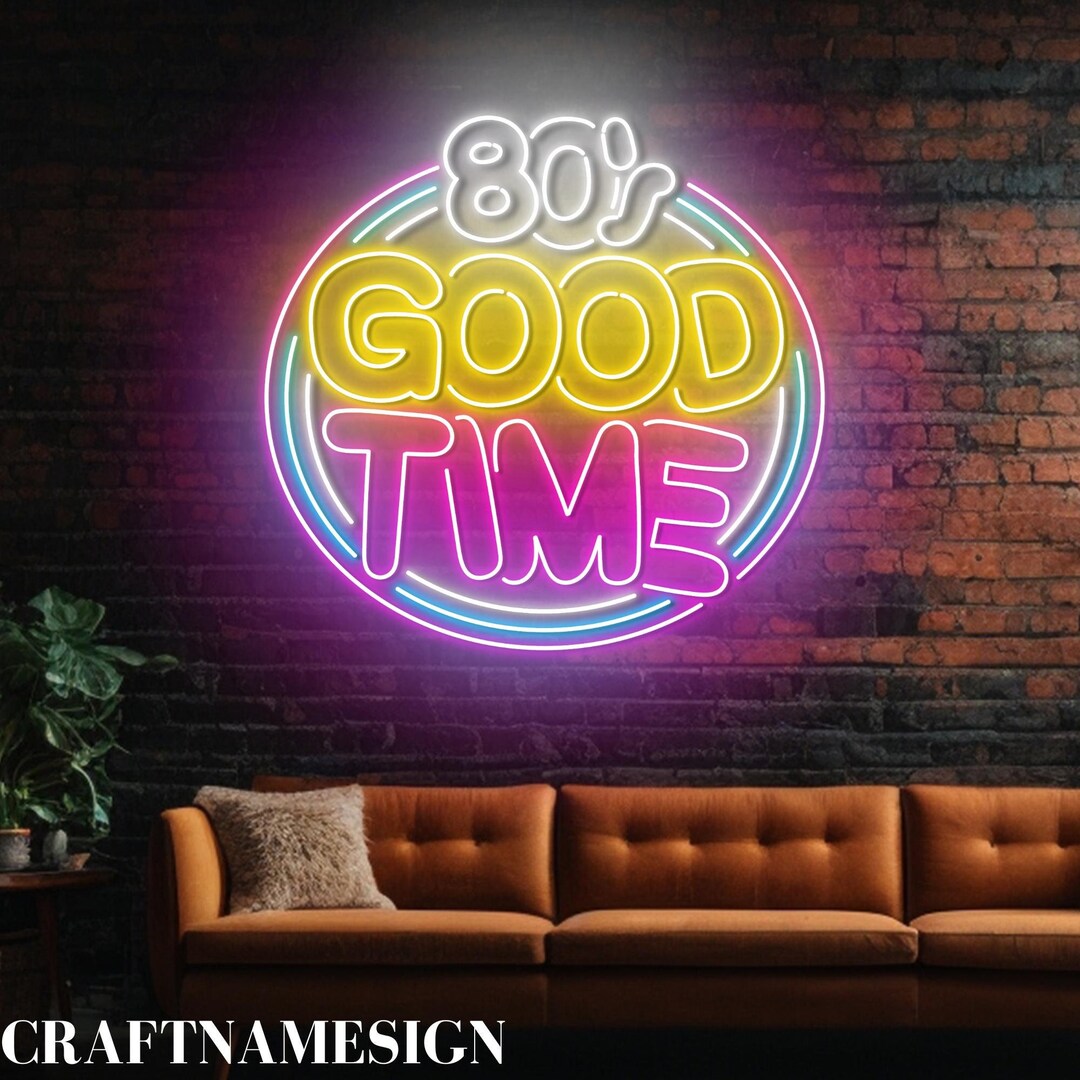 80's Good Time Neon Sign, 80's Music Bar Wall Art, Back to the 80's Led ...