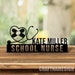 Custom Wooden School Nurse Desk Name Plate, Nurse Stethoscope Metal ...