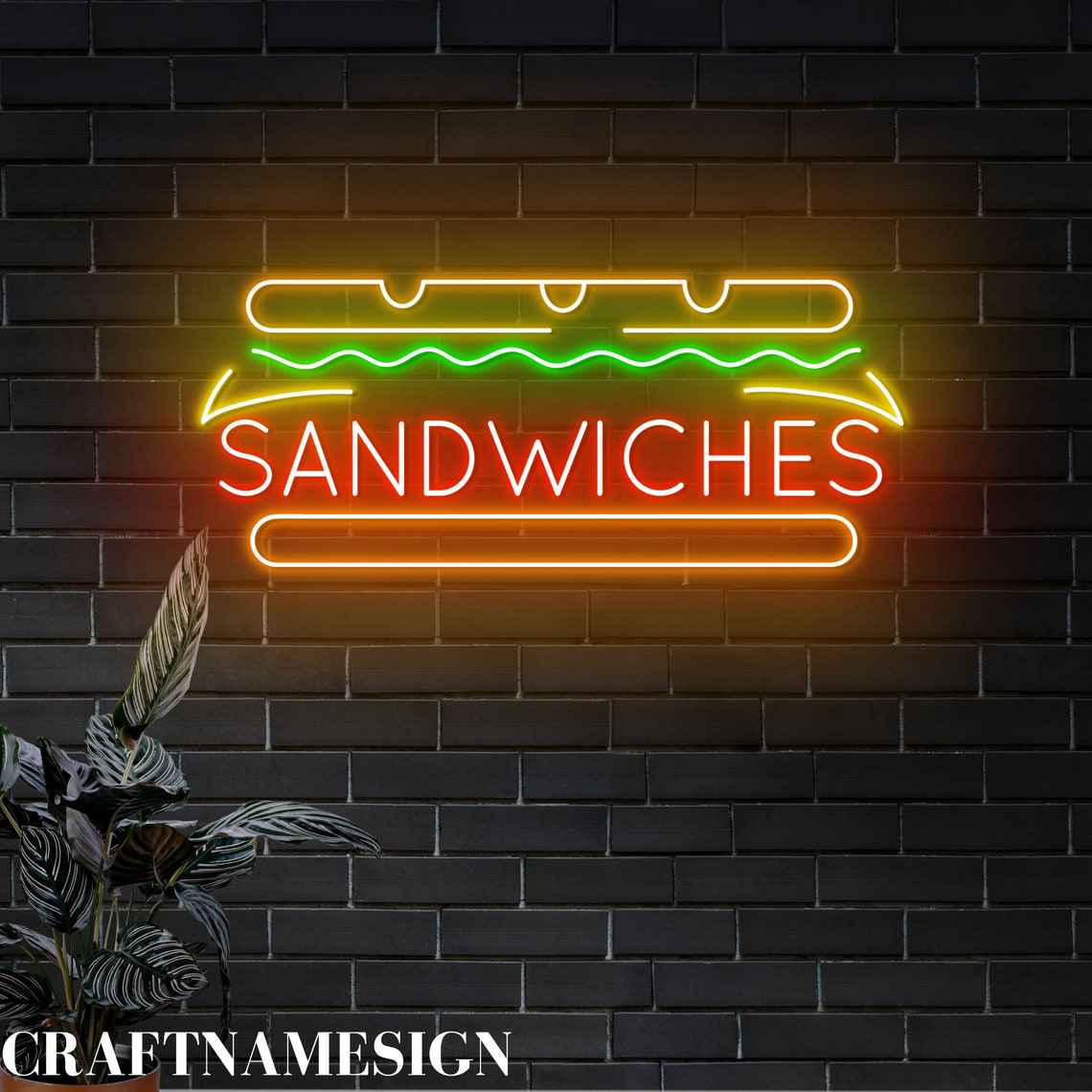 Open Sandwiches Shop Led Sign, Sandwich Neon Sign, Custom Neon Sign ...