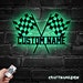 Custom Start Finish Racing Flag Metal Wall Art With LED Light ...