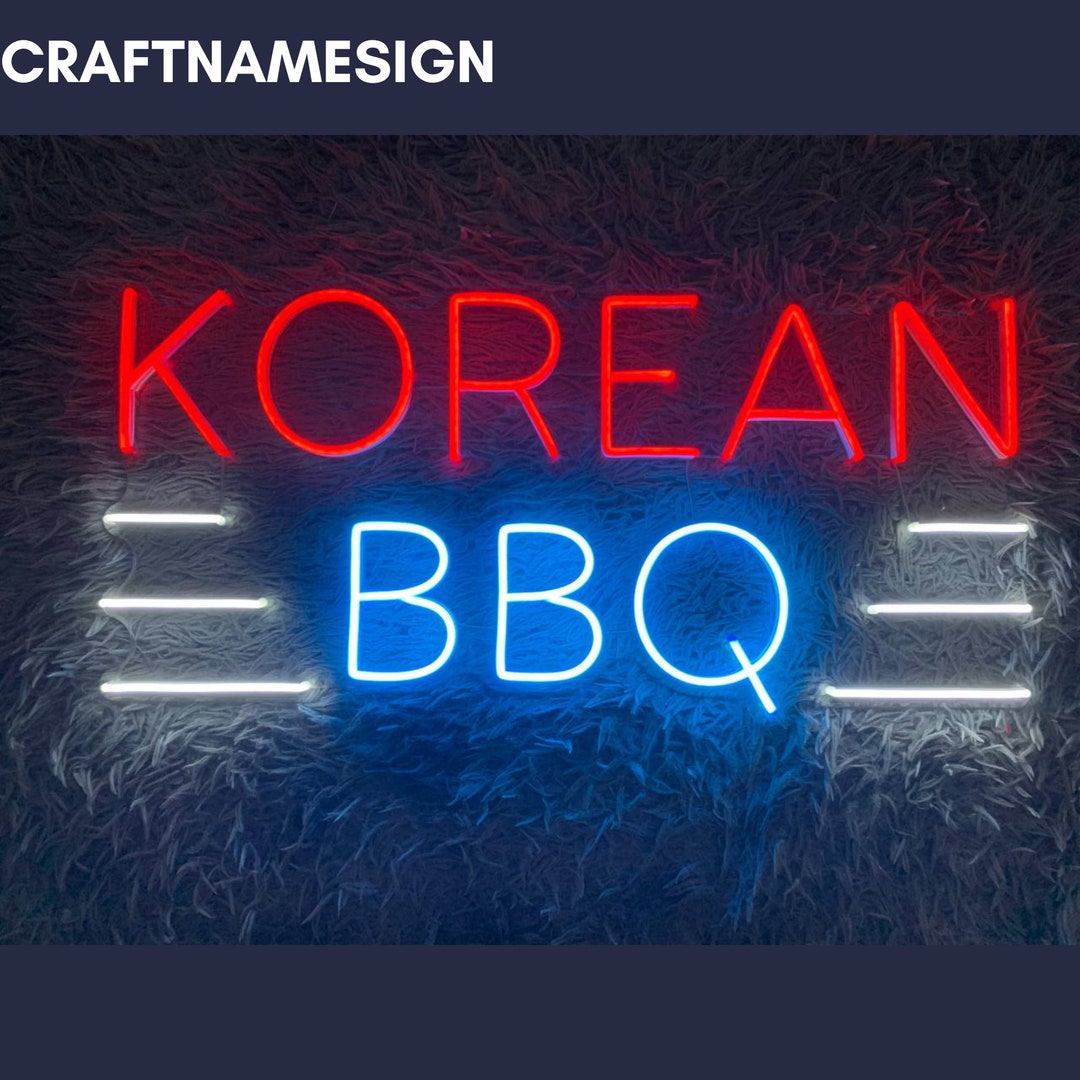 Korean BBQ Neon Sign, Korean Barbecue Led Sign, Custom Neon Sign, BBQ ...