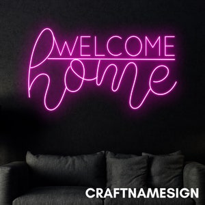 Welcome Home Neon Sign, Welcome Home Led Sign, Custom Neon Sign, House ...