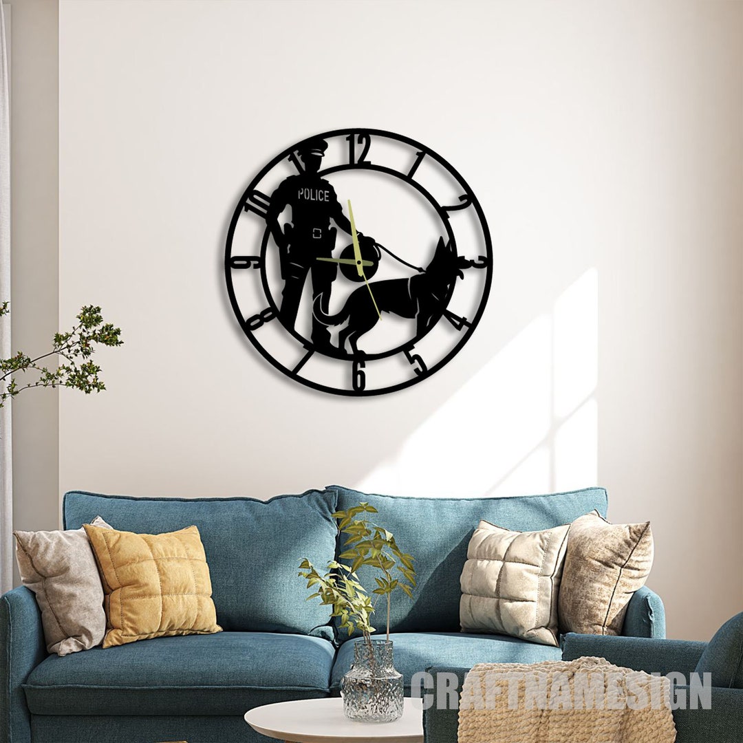 Police Wall Clock Decoration, Wall Clock Unique for Home Decor and Wall ...