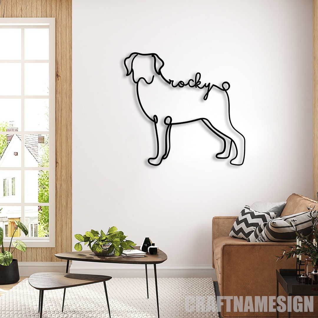 Personalized Rottweiler Dog Metal Wall Art Led Light, Rottweiler Dog ...