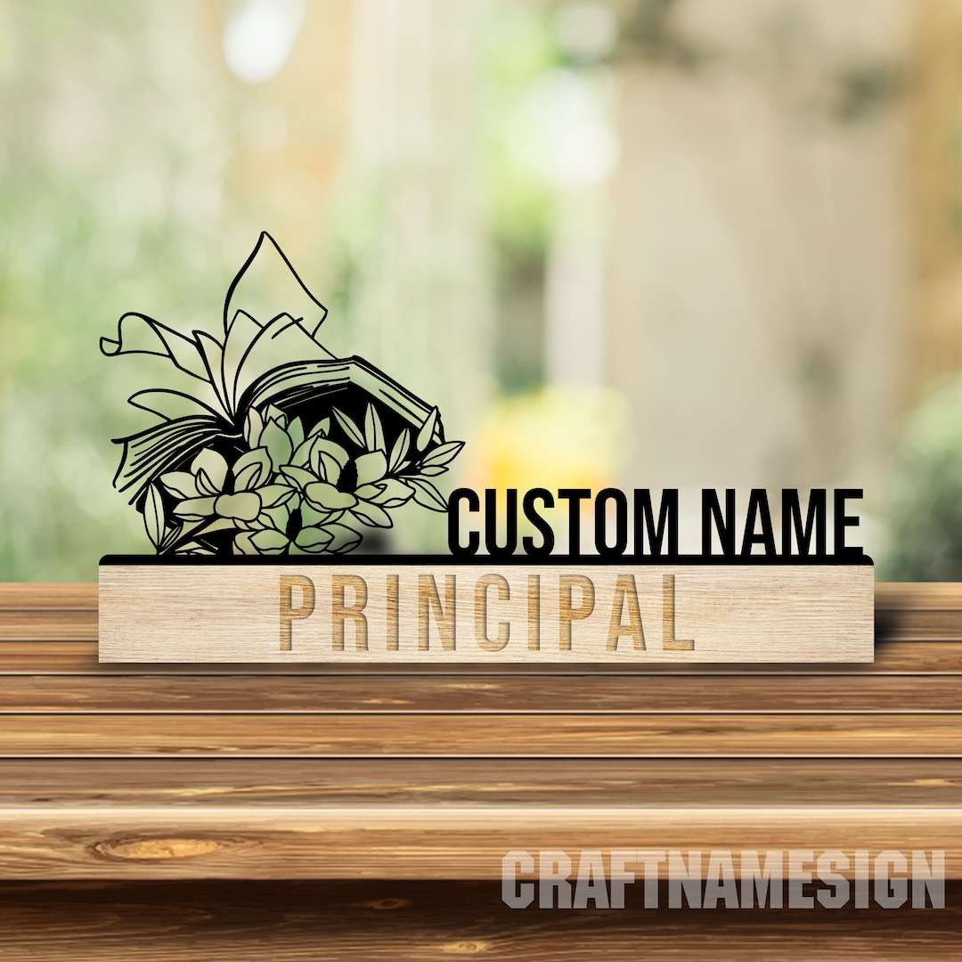 Custom School Principle Wooden Desk Name Plate, Principle Teacher Metal ...