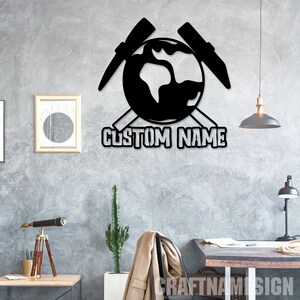 Custom Geologist Metal Wall Art LED Light, Personalized Geologistname ...