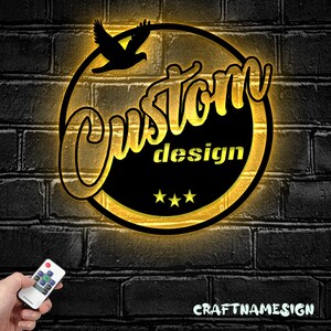 Custom Logo Design Metal Wall Art LED Light - Personalized Business ...