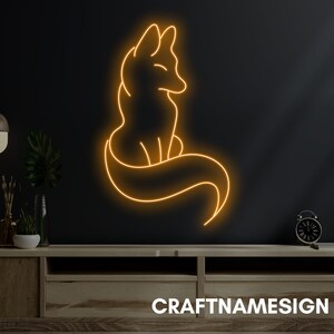 Fox Line Neon Sign, Fox Line Led Sign, Custom Neon Sign, Fox Lover ...