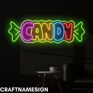 Colorful Candy Neon Sign, Colorful Sweet Candy Led Sign, Custom Neon ...