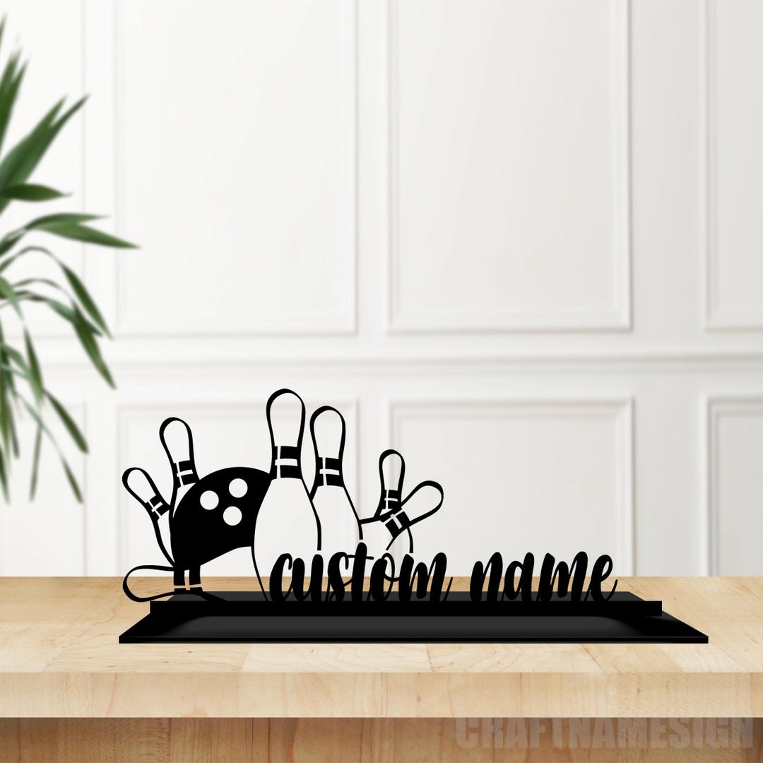 Personalized Bowling Metal Desk Decoration, Personalized Bowling Player ...