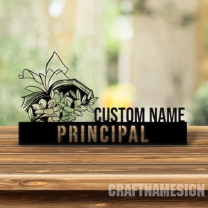 Custom School Principle Wooden Desk Name Plate, Principle Teacher Metal ...