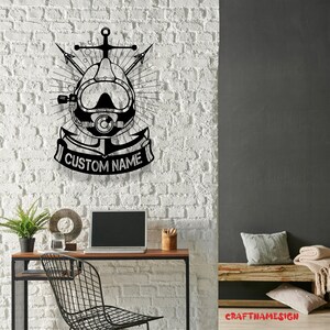Custom Scuba Diving Mask Metal Wall Art LED Light - Personalized Scuba ...