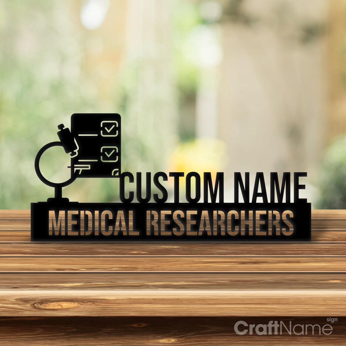 Custom Wooden Medical Researchers Desk Name Plate, Medical Scientist ...
