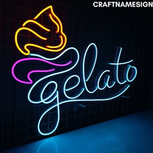 Gelato Wall Art Led Light for Ice Cream Store Decor, Ice Cream Dessert ...