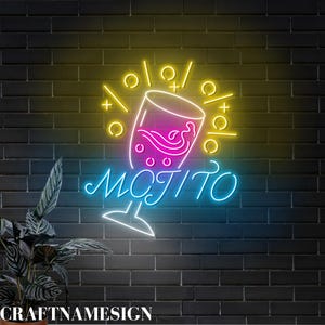 Mojito Cuban Cocktail Neon Sign, Mojito Cocktails Led Sign, Custom Neon ...