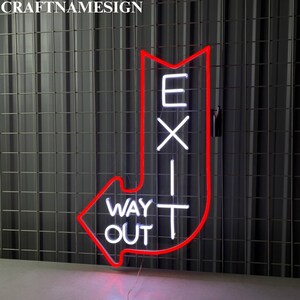 Exit Way Out Neon Sign, Exit Way Led Sign, Custom Neon Light, Store ...
