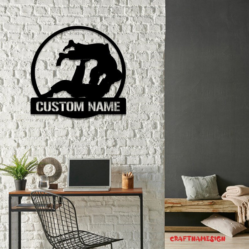 Custom Brazilian Jiu Jitsu Metal Wall Art With LED Light - Etsy