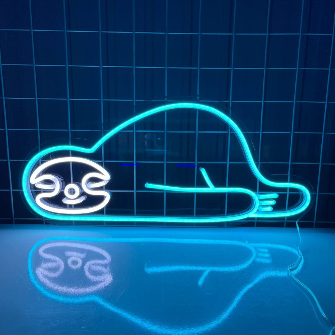 Sloth Neon Sign, Sloth Neon Light, Sloth Neon Light, Custom Neon Sign ...