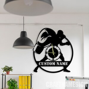 Custom Boxing Player Large Wall Clock, Wall Clock Unique for Home Decor ...