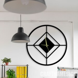Black Minimalist Wall Clock, Metal Wall Clock Modern for Home Decor and ...