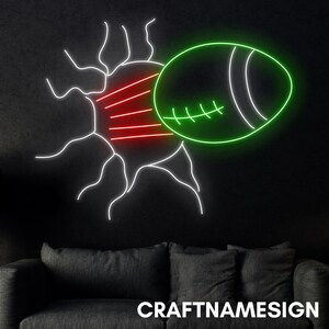 Football Flying Neon Sign, Football Led Sign, Custom Neon Sign ...
