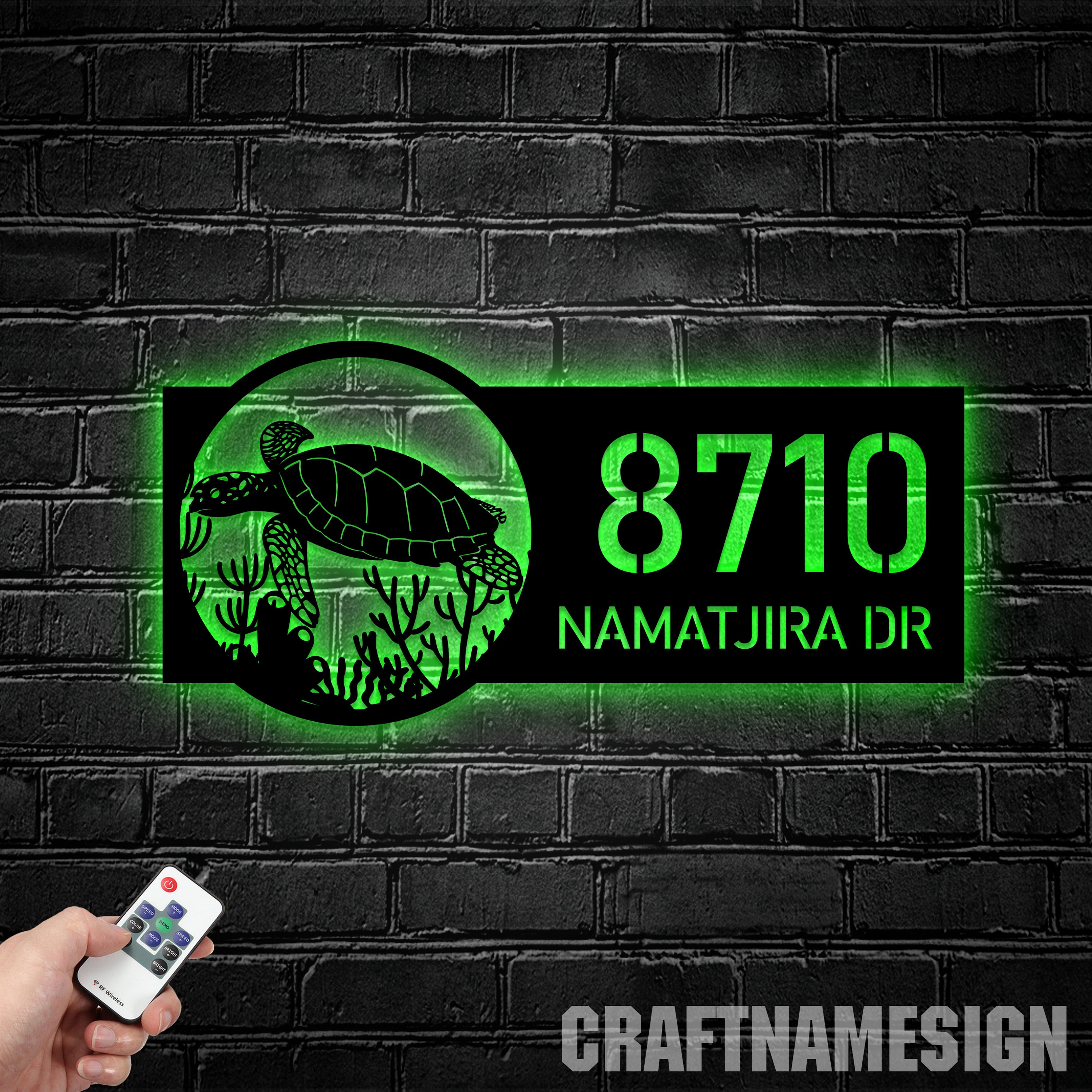 Custom Horizontal Sea Turtle Metal Address Sign, Sea Turtle Address ...