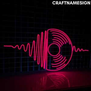 Vinyl Music Record Neon Sign, 90s Record Led Sign, Custom Neon Sign ...