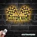 Custom Start Finish Racing Flag Metal Wall Art With LED Light ...
