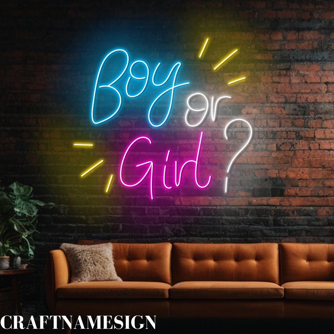 Boy or Girl Led Sign, Baby Gender Reveal Neon Sign, Custom Neon Sign ...