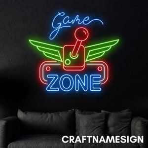 Gamer Zone Led Sign, Gamer Zone Neon Sign, Custom Neon Sign, Game Bar ...