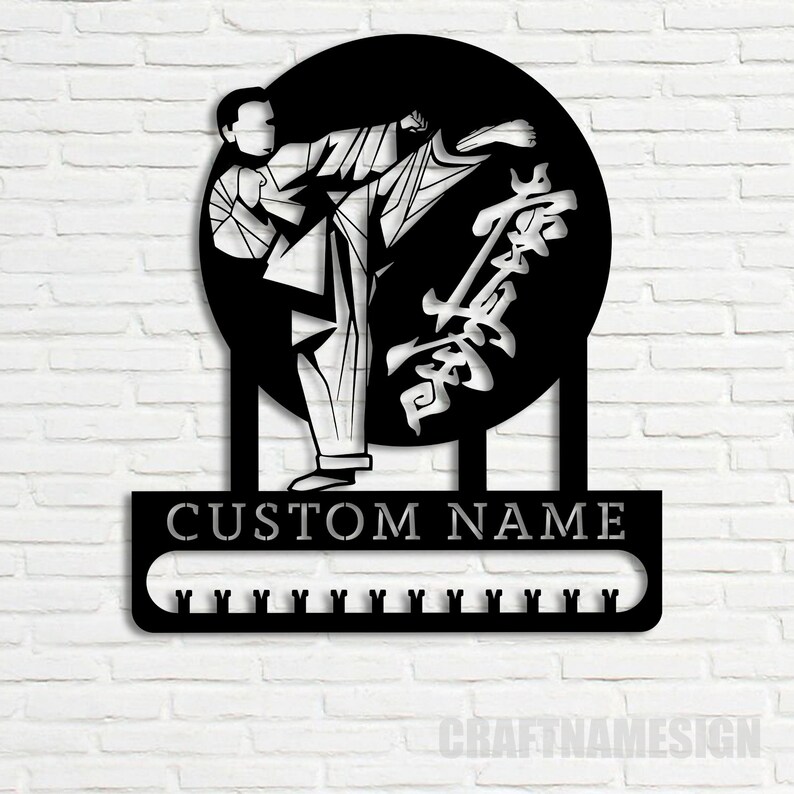 Custom Karate Metal Led Medal Hanger, Karate Wall Hanging Decorative ...