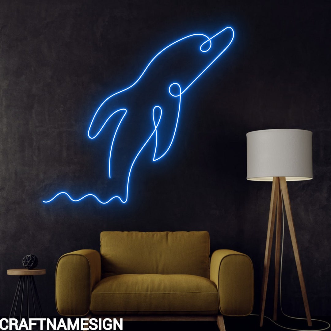 Dolphin Jumping Neon Sign, Dolphin Led Sign, Custom Neon Sign, Dolphin ...