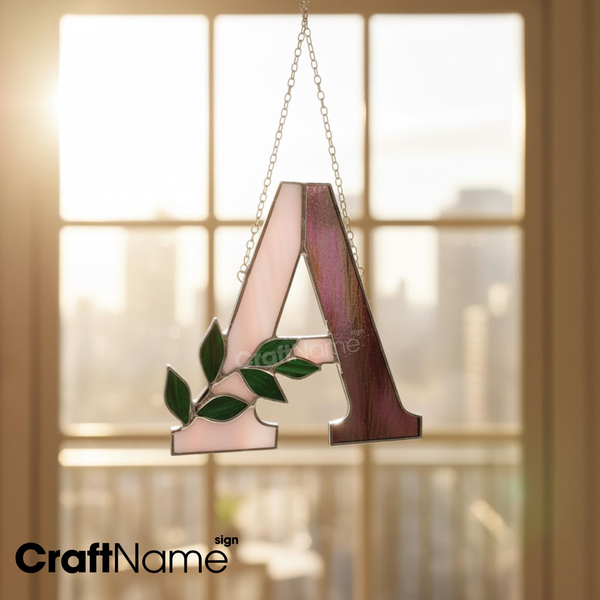 Personalized Letter Stained Glass Patterns, Initial Hanging Suncatcher ...