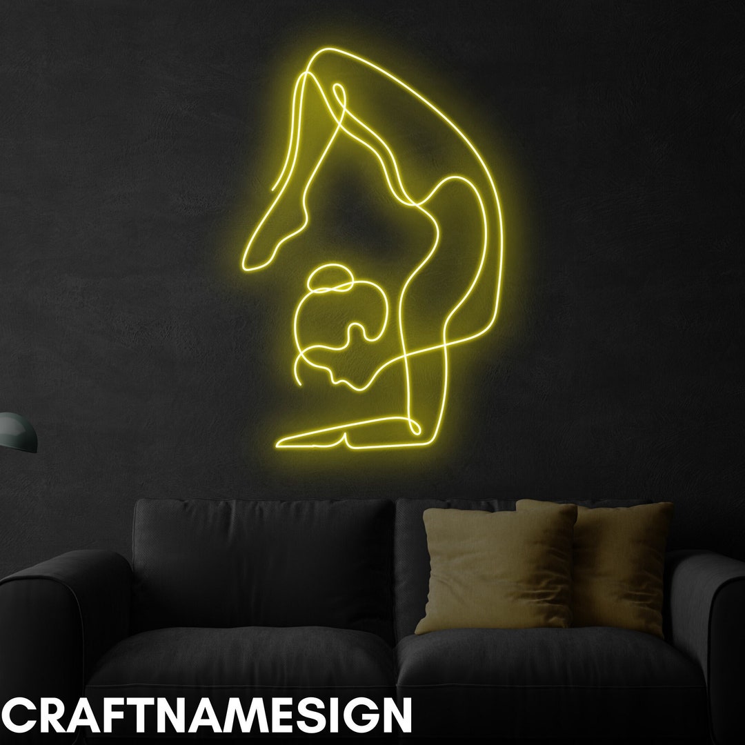 Female Yoga Neon Sign, Girl Yoga Led Sign, Custom Neon Sign, Yoga Club ...
