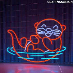 Otter Swimming Neon Sign, Otter Led Sign, Custom Neon Sign, Otter Lover ...
