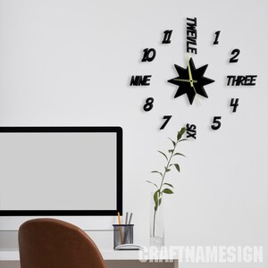 Number With Words Big Size 3D Infinity Wall Clock, Wall Clock Unique ...