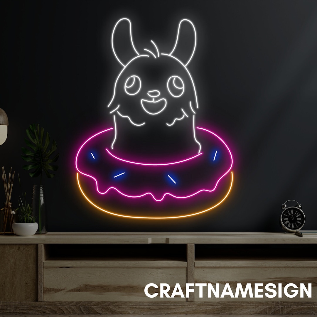 Alpaca Donut Neon Sign, Alpaca Donut Led Sign, Custom Neon Sign, Donut ...