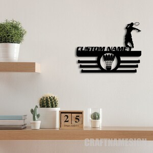Custom Metal Badminton Boy Player Medal Hanger Wall Art Light ...