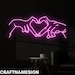 Hand Heart Neon Sign, Hand Heart Valentine Led Sign, Custom Neon Sign ...
