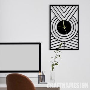 Metal Rectangle Large Wall Clock, Wall Clock Perfect Modern Look for ...