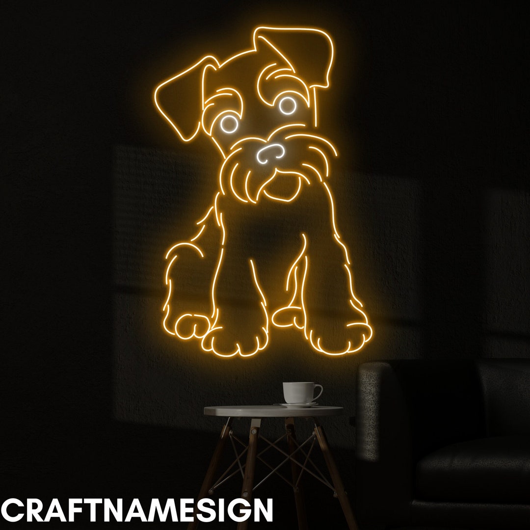 Miniature Schnauzer Neon Sign, Dog Led Sign, Custom Neon Sign, Pet ...