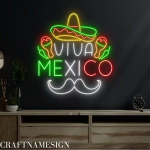 Viva Mexico Neon Sign, Mexican Fiesta Led Sign, Custom Neon Sign ...