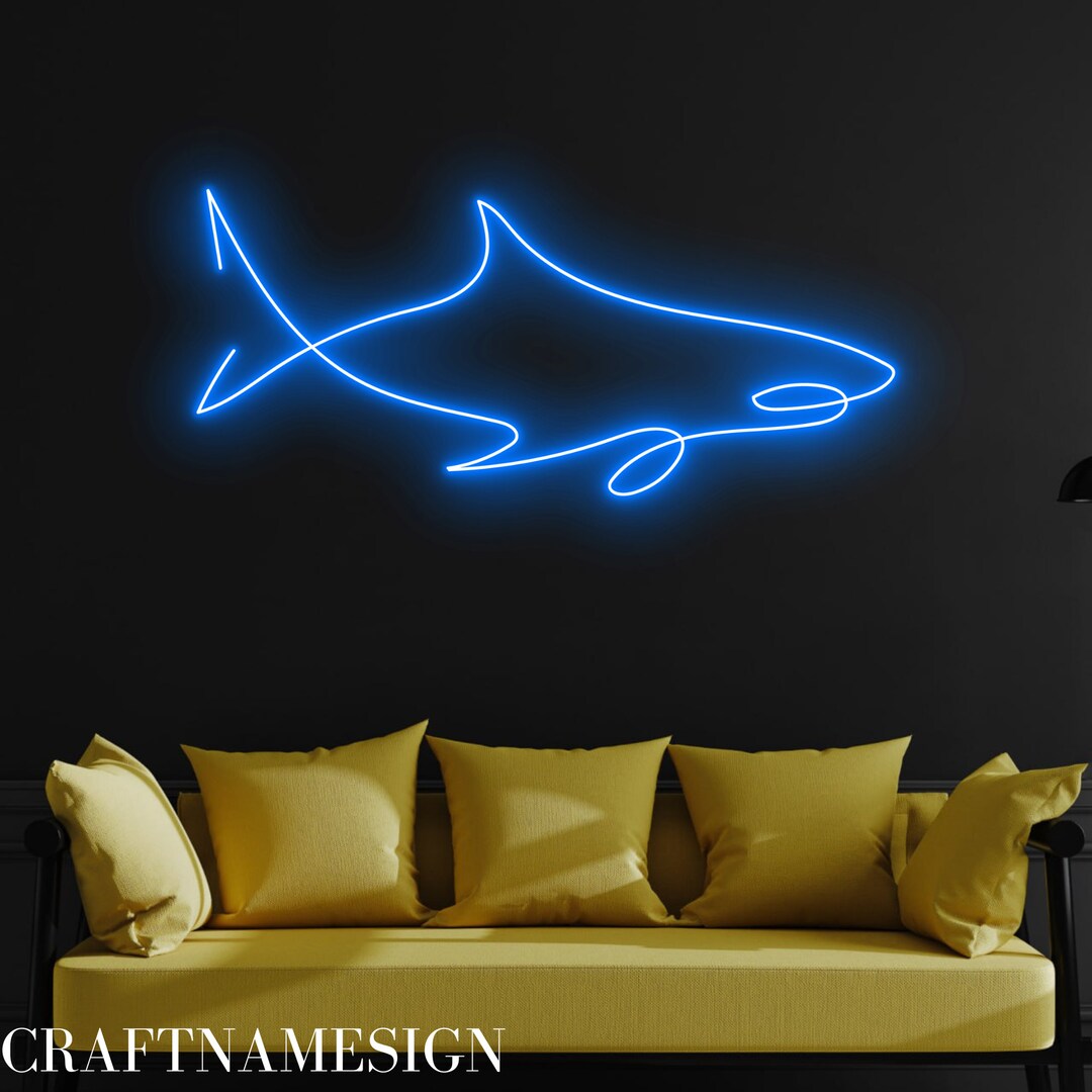 Sea Shark Neon Sign, Shark Line Led Sign, Custom Neon Sign, Shark Lover ...