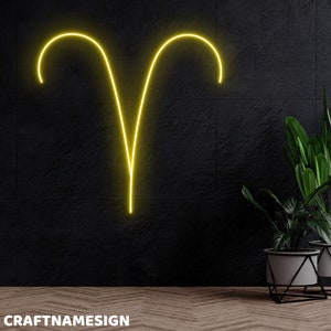 Aries Neon Sign, Aries Led Sign, Custom Neon Sign, Aries Zodiac ...