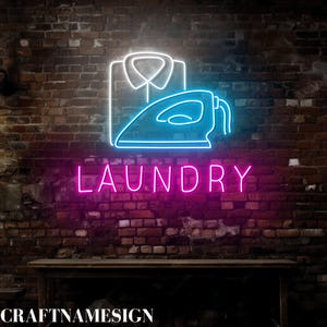 Laundry Shop Neon Sign, Laundry Service Decor, Custom Neon Sign, Home ...