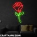 Red Rose Flower Neon Sign, Rose Flower Led Sign, Custom Neon Sign, Rose ...